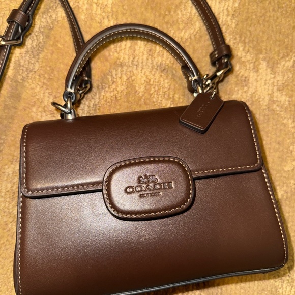 Coach | Bags | Coach Brown Satchel Eliza Mini Top Handle Bag With ...